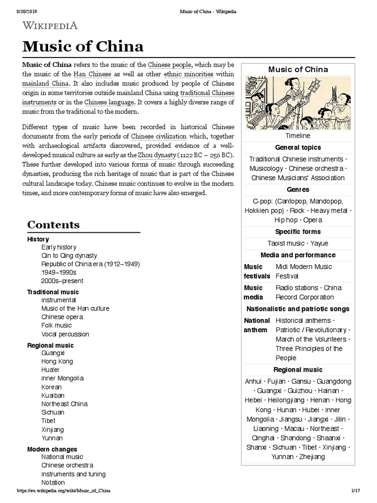 Music of China | PDF | China | World Politics