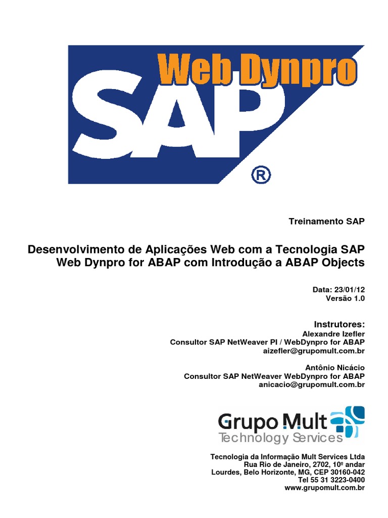 Treinamento Web Dynpro para ABAP | PDF | Classe (programação de ...