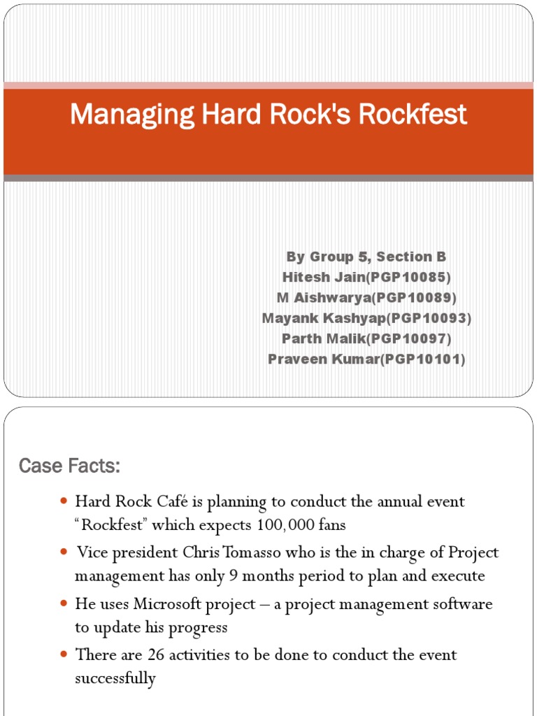 Managing Hard Rock's Rockfest | PDF