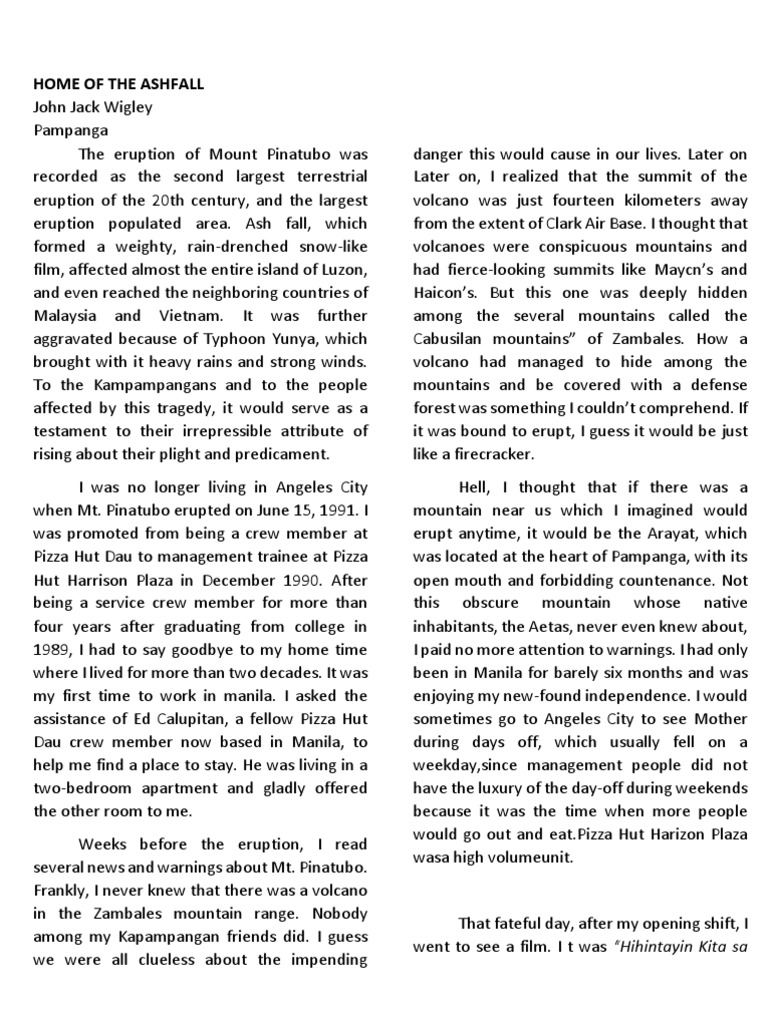 Home of The Ashfall | PDF | Volcanic Eruption | Nature