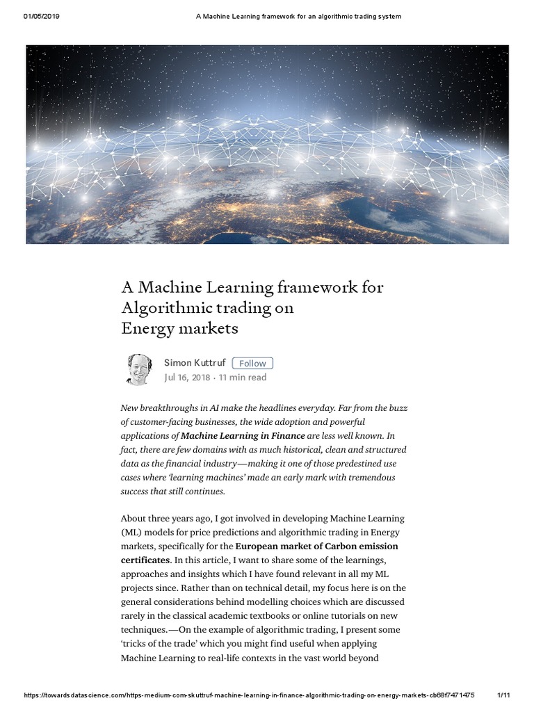 A Machine Learning Framework For An Algorithmic Trading System PDF ...