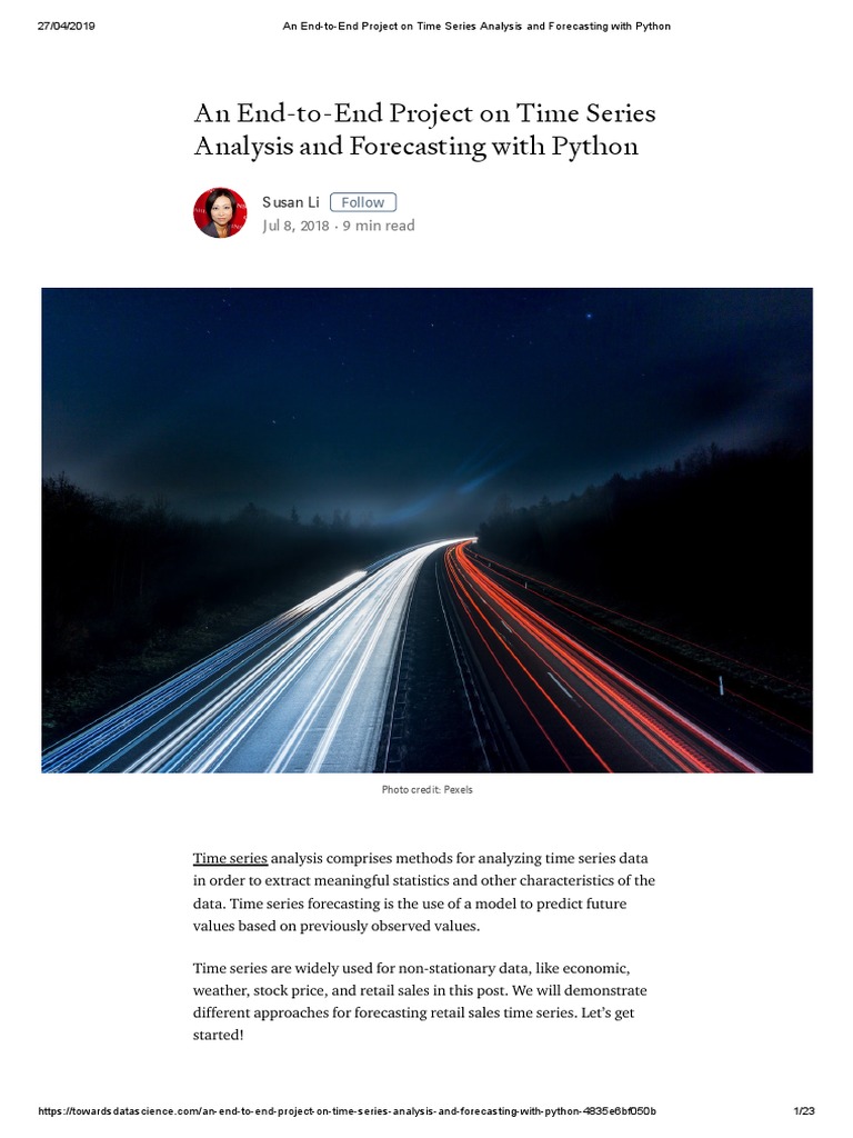 An End To End Project On Time Series Analysis And Forecasting With Python Pdf Autoregressive