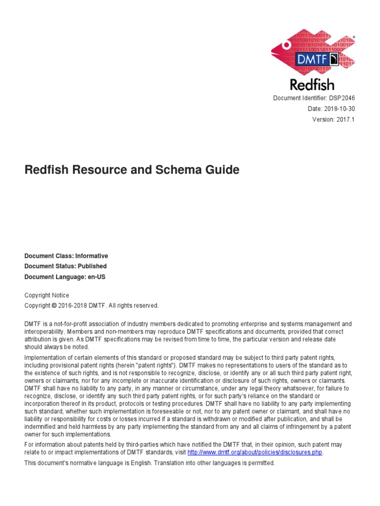 Redfish Resource and Schema Guide: Document Class: Informative Document ...