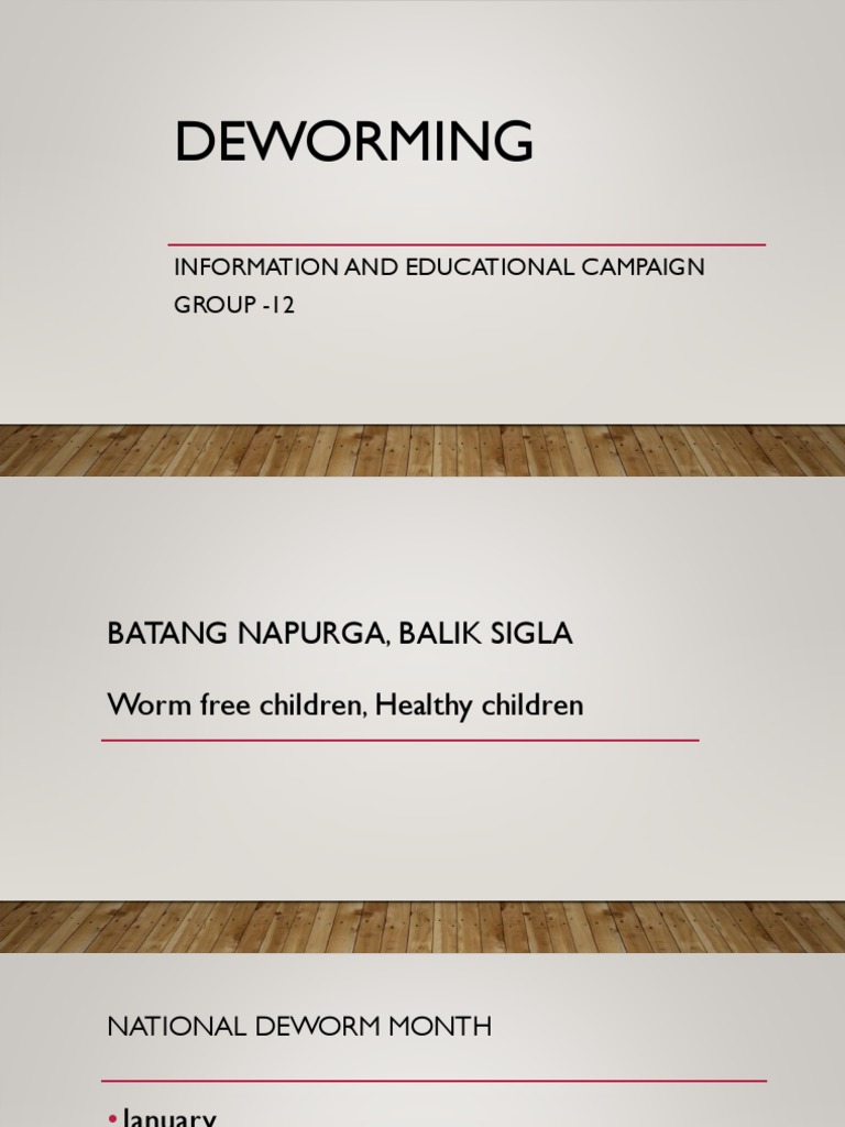 Guidelines for the National Deworming Month Campaign to Educate ...