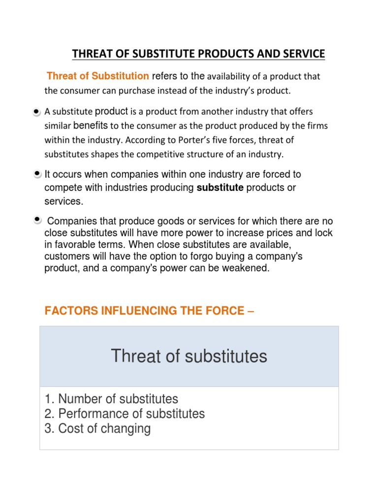 Threat of Substitutes | PDF | Subscription Business Model | Marketing