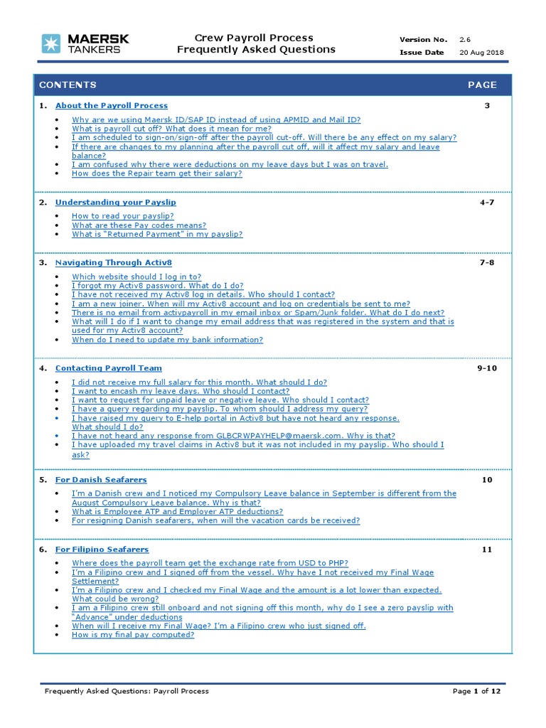 Payroll FAQ V2.6-Aug 18 PDF | PDF | Payroll | Payroll Tax