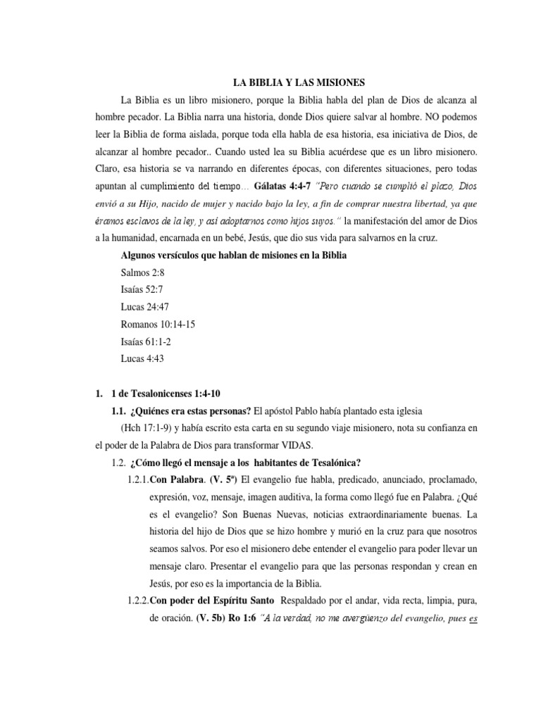 La Biblia como Libro Misionero | PDF | Misionero | Biblia