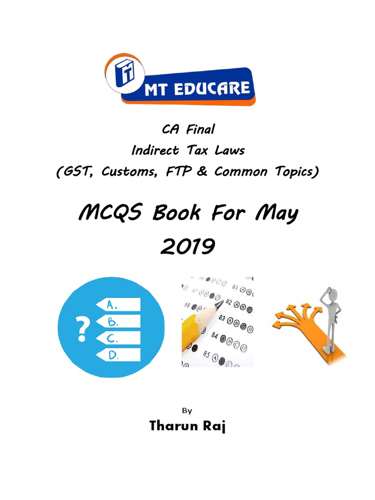 CA Final IDT MCQ by Tharun Raj Sir-May 2019 | PDF | Value Added Tax ...