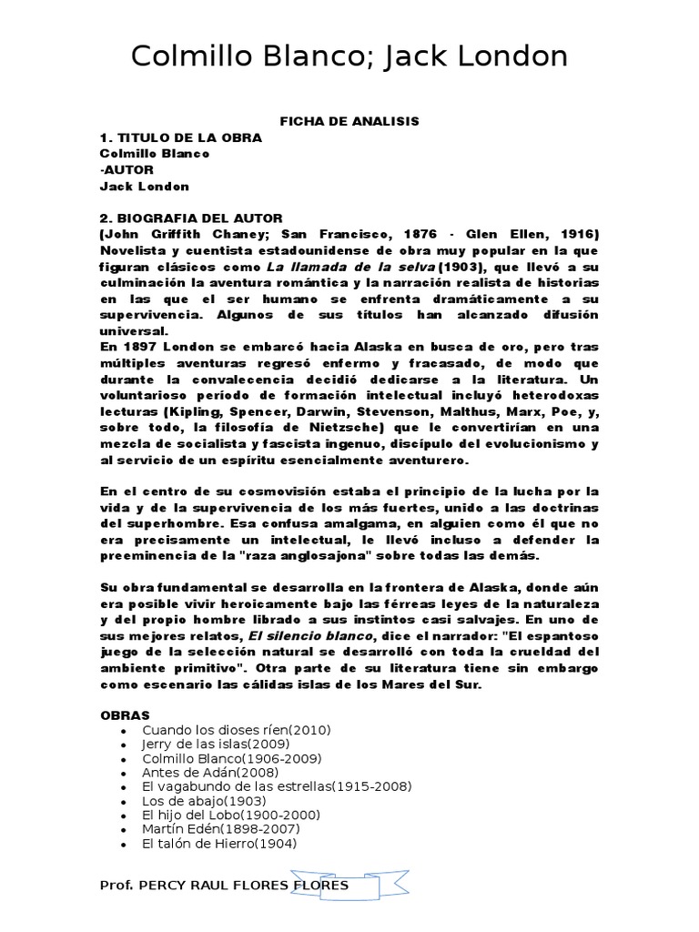 Colmillo Blanco | PDF | Colmillo Blanco | Naturaleza