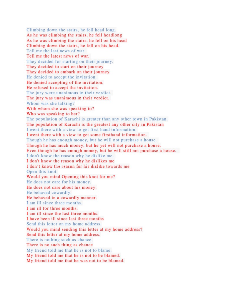 Fell headlong down stairs | PDF | Verb | Language Mechanics