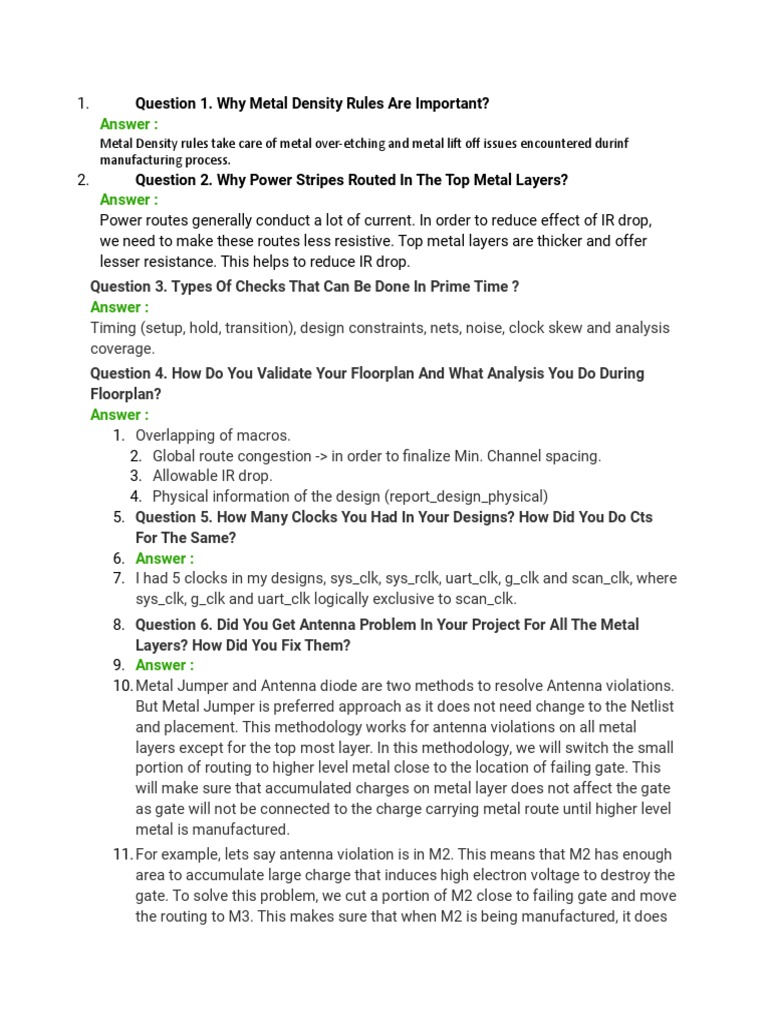Physical Design Questions | PDF | Computer Engineering | Electrical Engineering