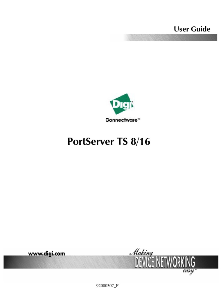 Portserver Ts 8/16: User Guide | PDF | Port (Computer Networking) | Ip Address