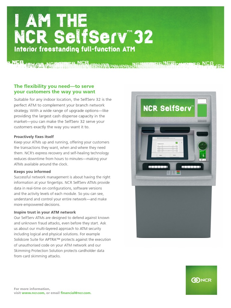 Fin NCR Selfserv 32 Ds Uk5 | PDF | Automated Teller Machine | Trademark