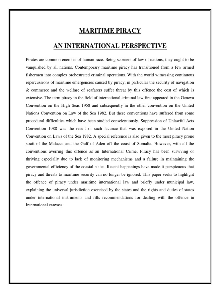 Maritime Piracy Project by Ravi | PDF | Piracy | International Law