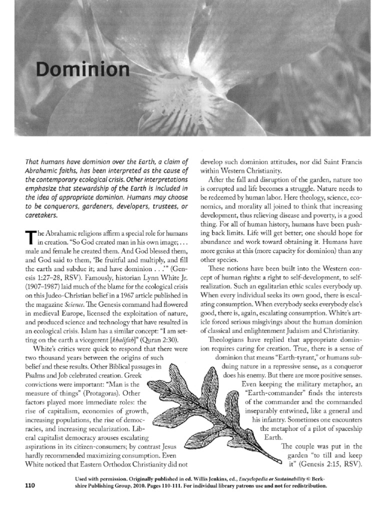Dominion | PDF | Religion And Belief