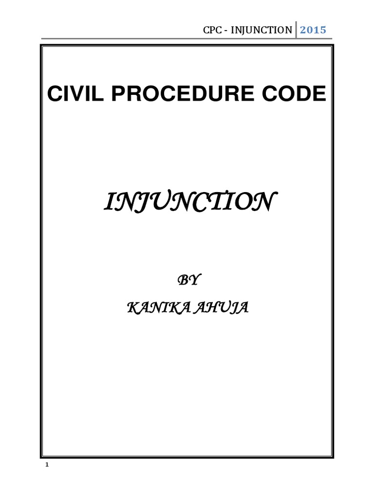 Understanding Injunctions in CPC 2015 | PDF | Finance & Money Management | Social Science