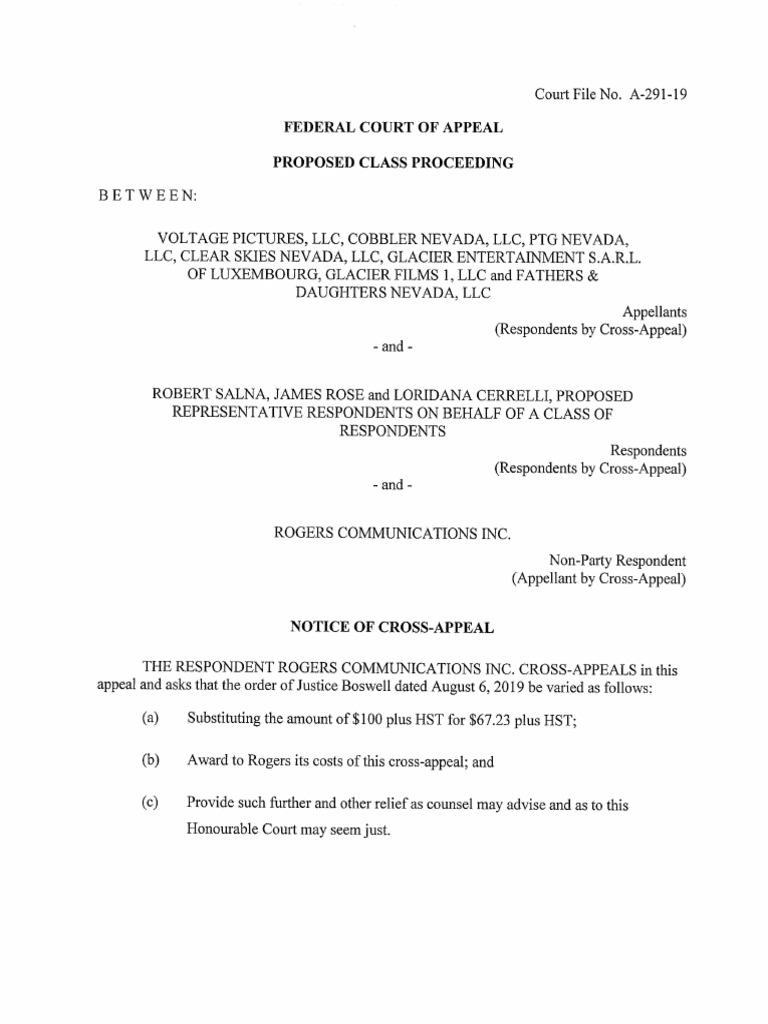 Notice of Cross Appeal PDF | PDF