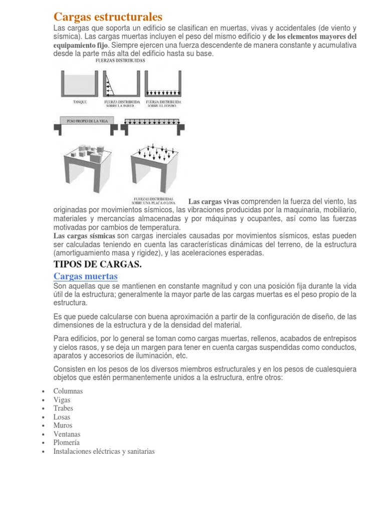 Tipos de Cargas Estructurales | PDF | Suelo | Fundación (Ingeniería)