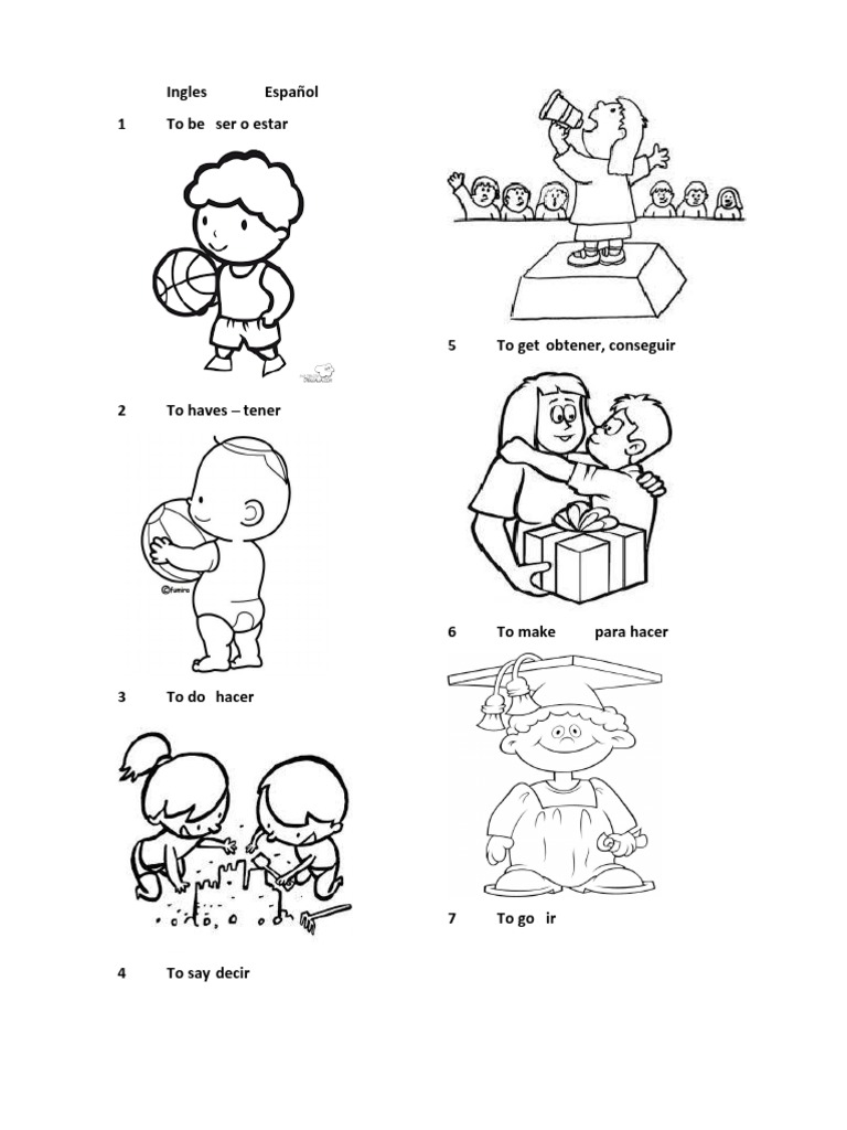 100 Verbos Ingles Español Con Imagenes Pdf