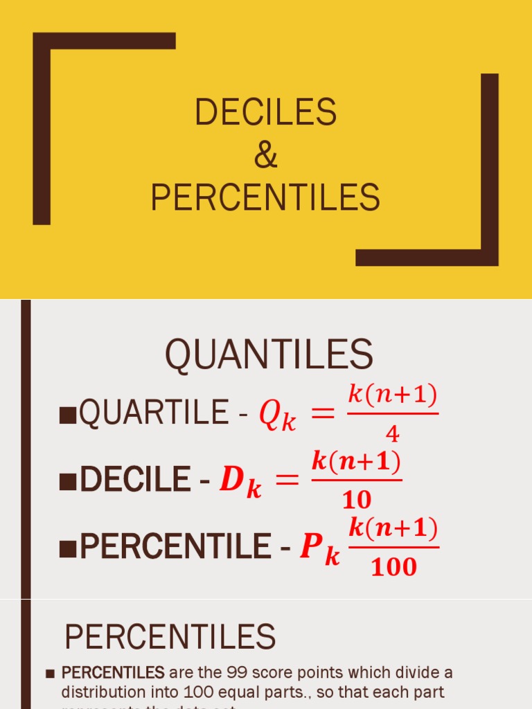 Deciles and Percentiles | PDF | Percentile | Statistical Analysis