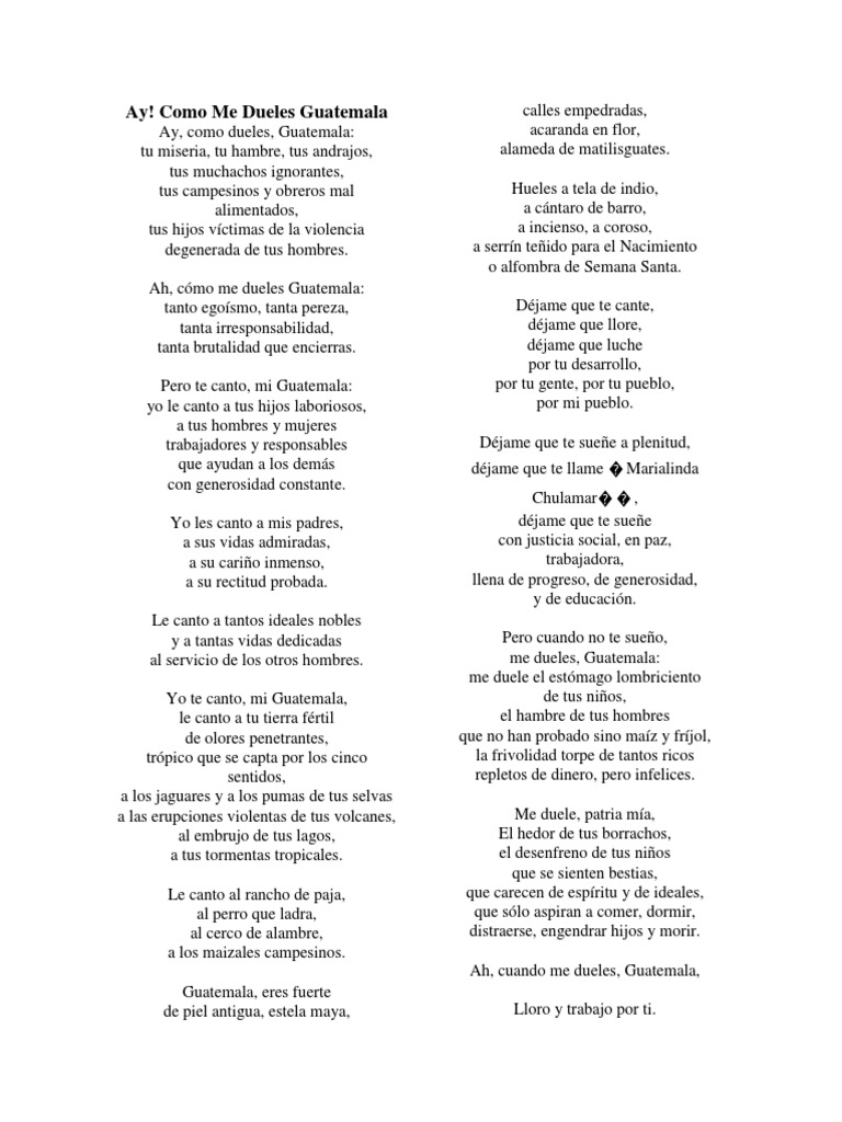 Ay! Como Me Dueles Guatemala | PDF | Naturaleza