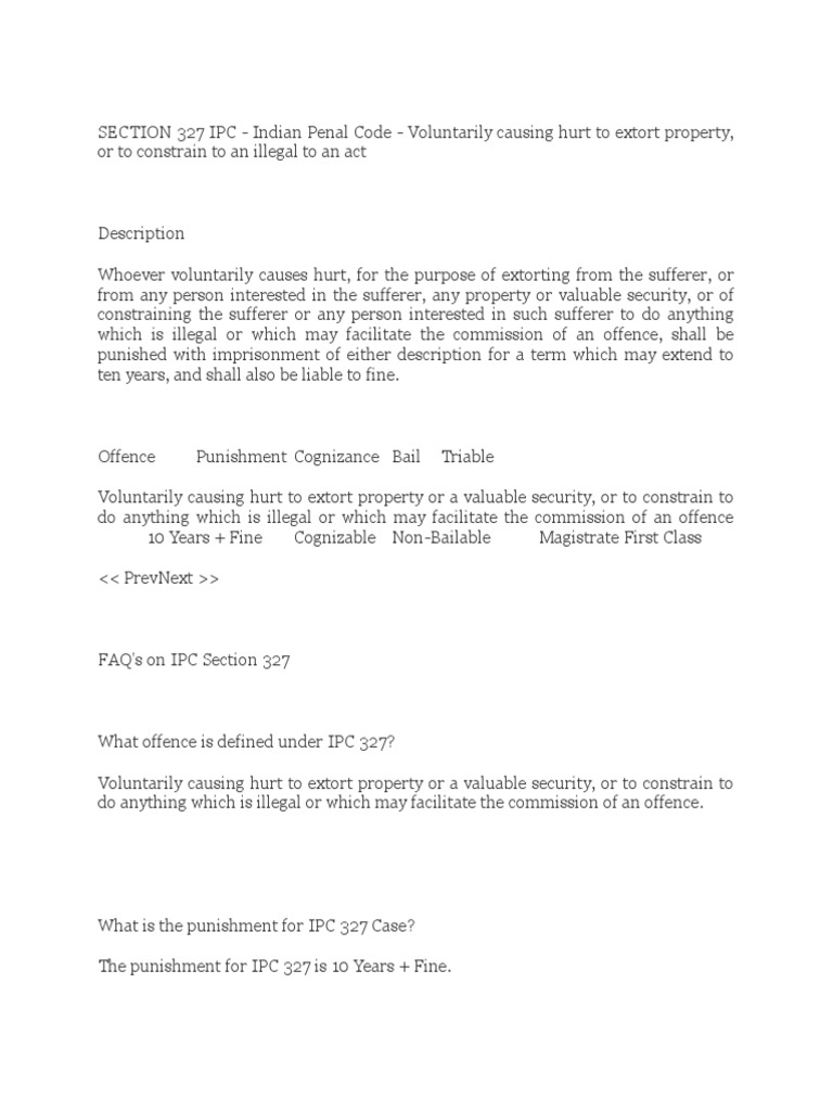Section 327 Ipc - Indian Penal Code | Download Free PDF | Bail | Crime ...