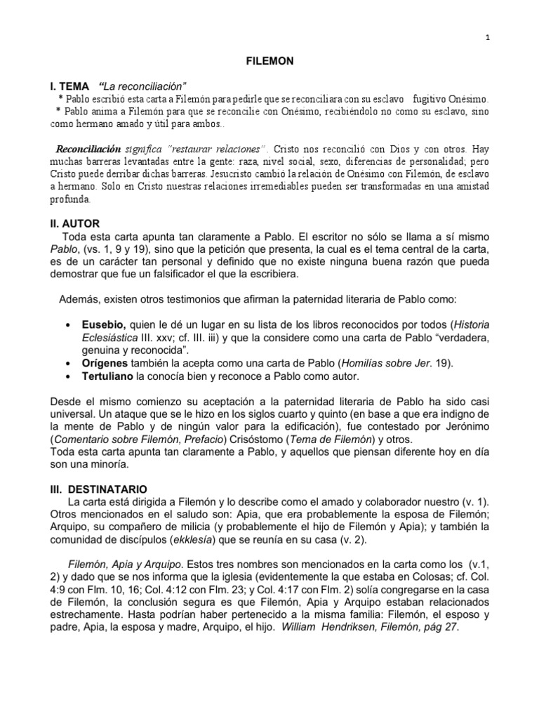 Contexto Historico Filemon | PDF | Epístola a Filemón | Pablo el apóstol
