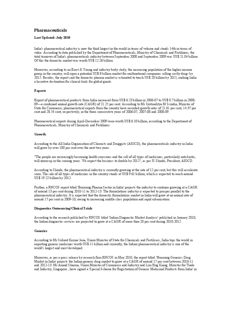 Pharmaceuticals | PDF | Pharmaceutical Industry | Generic Drug