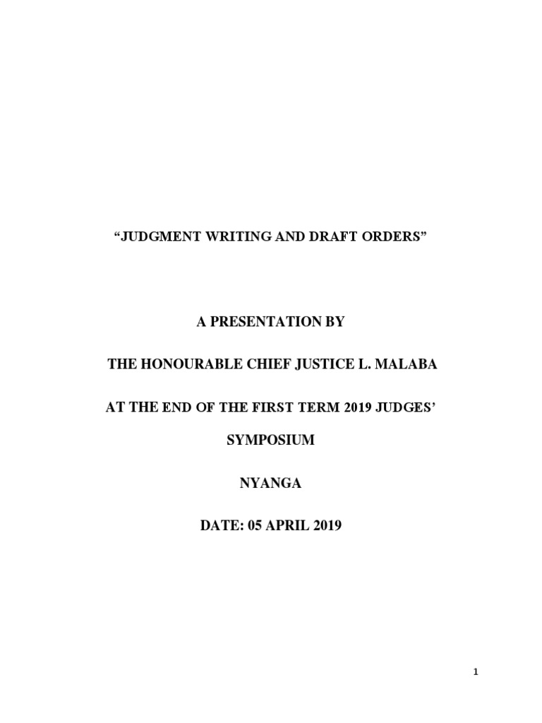 Judgment Writing (Judges) - CJ PDF | PDF | Judgment (Law) | Question Of Law