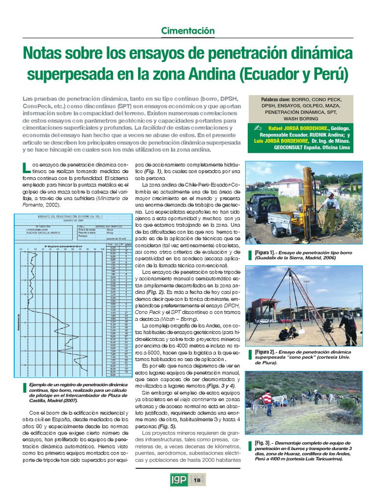 Correlacion SPT Cono de Peck | PDF | Ingeniería geotécnica | Ingeniero ...