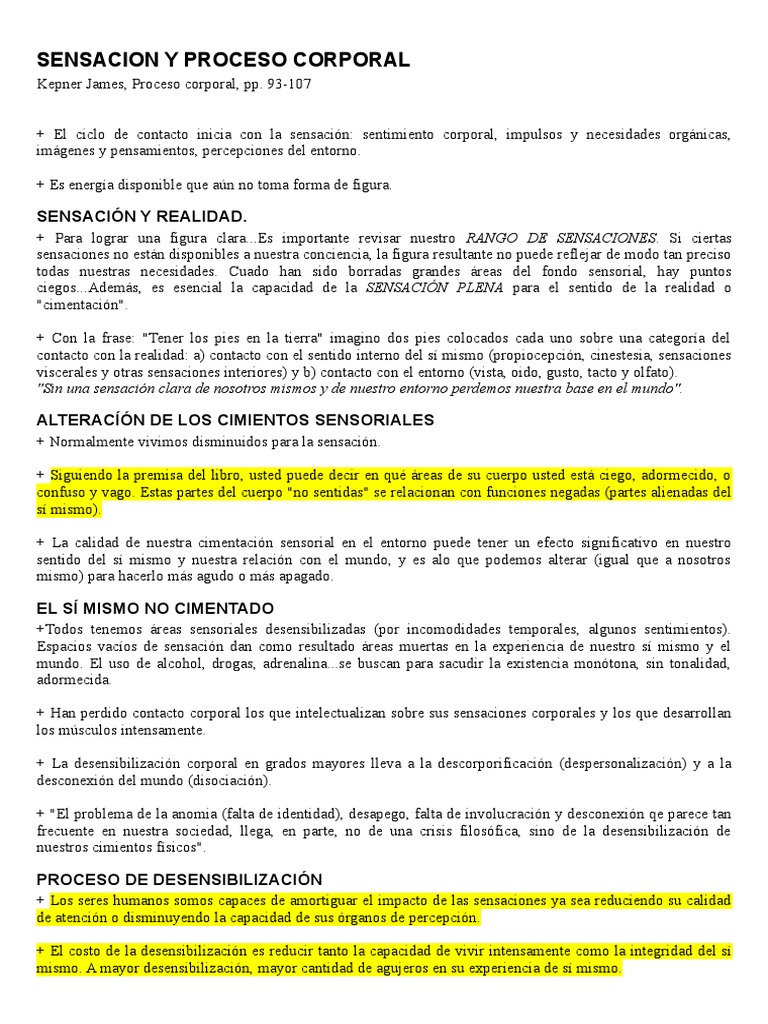 James Kepner Proceso Corporal | PDF | Percepción | Conceptos psicologicos