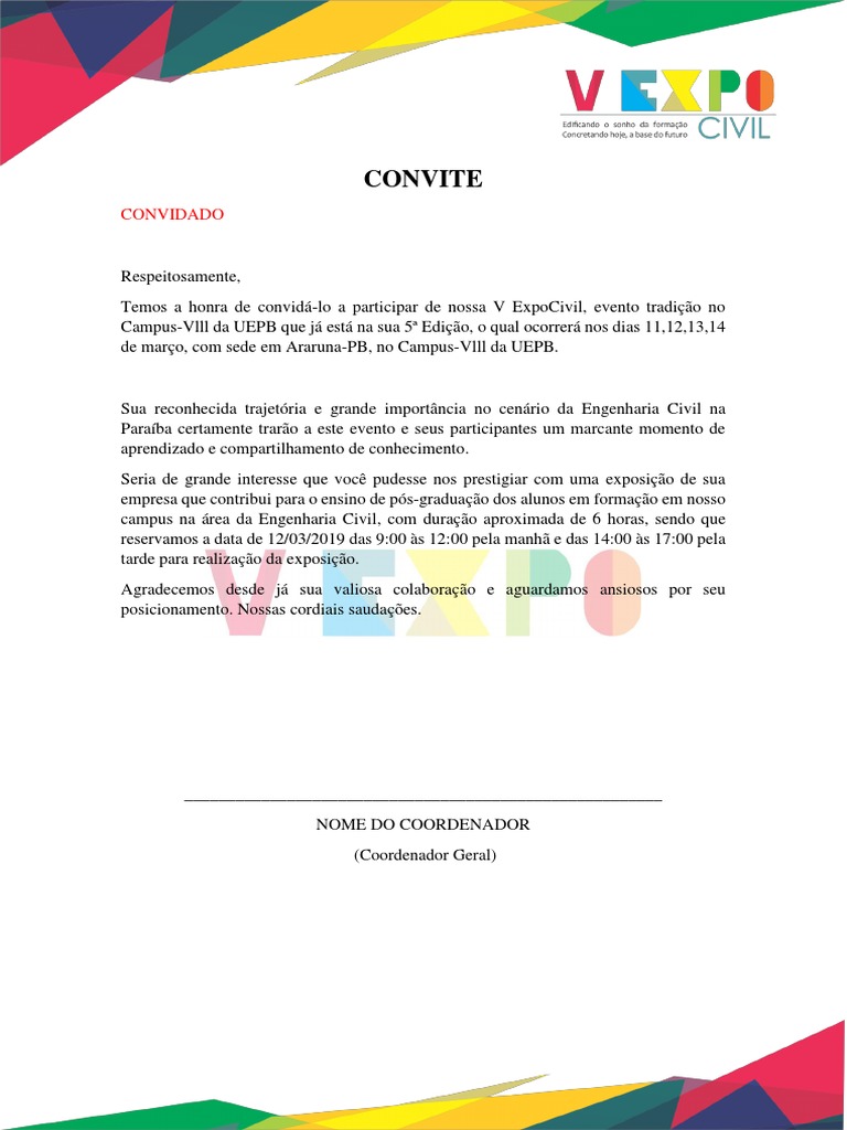 Modelo de Convite Formal | PDF