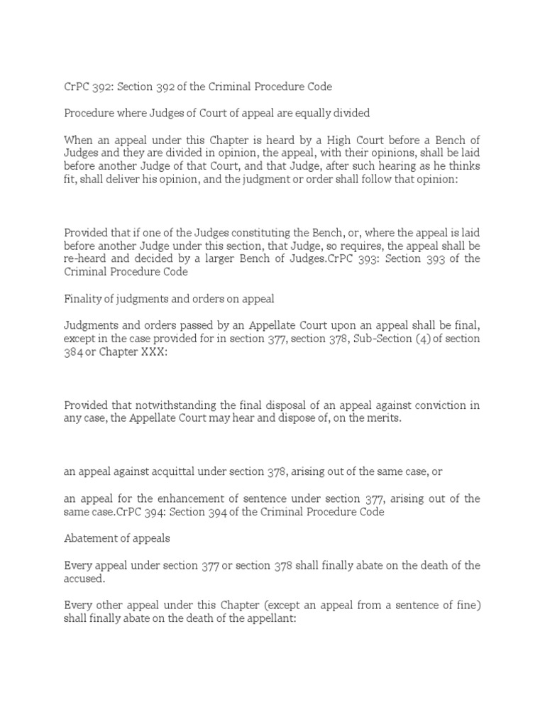 Section 392 of The Criminal Procedure Code | PDF | Criminal Procedure ...