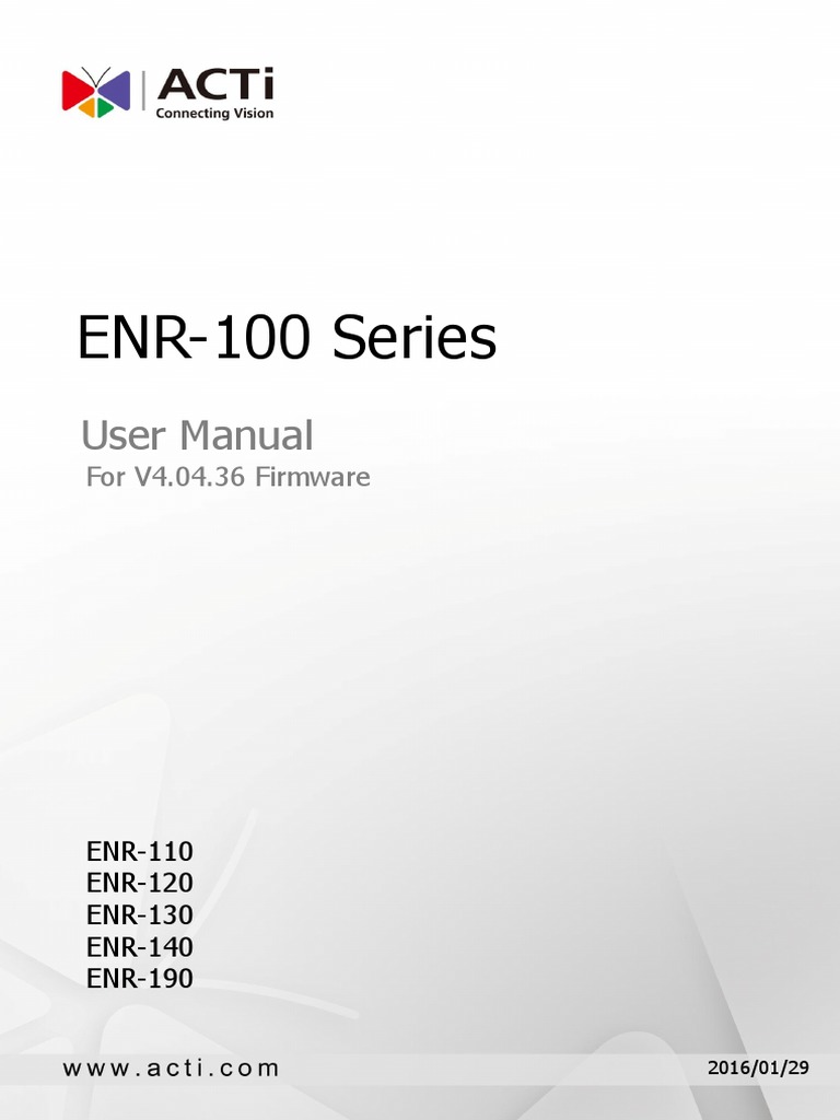 ENR-100 Series User Manual V4.04.36 20160129 PDF | PDF | Computer ...