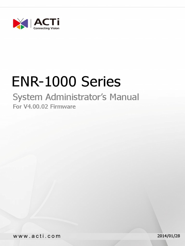 ENR-1000 Series System Administrator Manual V4.00.02 EN PDF | PDF | Video | Computer Network