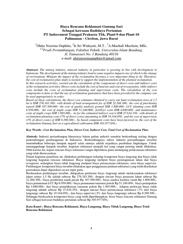 Ghita Noerma Guphita, Ir - Sri Widayati, M.T., A.Machali Muchsin, MSC ...