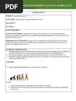 Test I. Multiple Choice Panuto: Basahing Mabuti Ang Bawat Aytem at ...