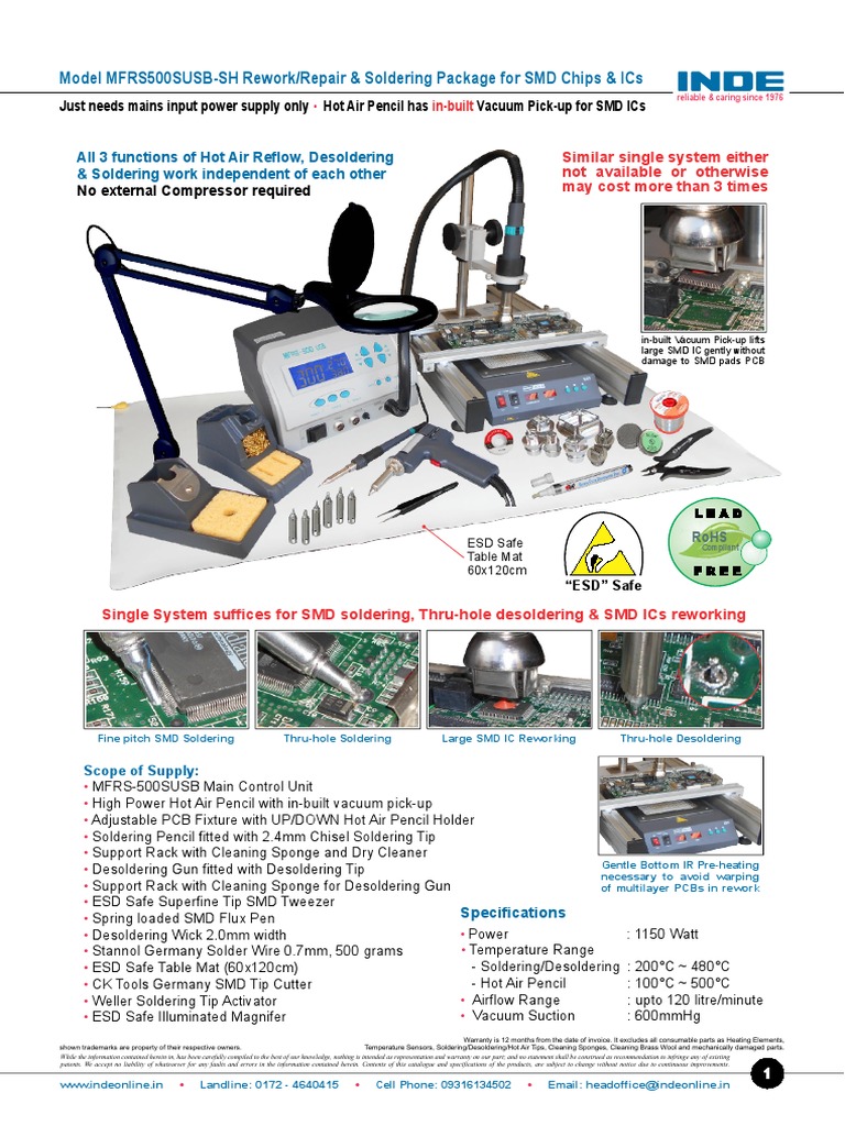 MFRS500SUSB SH Rework Station With PCB Fixture and Hot Plate 600 | PDF ...