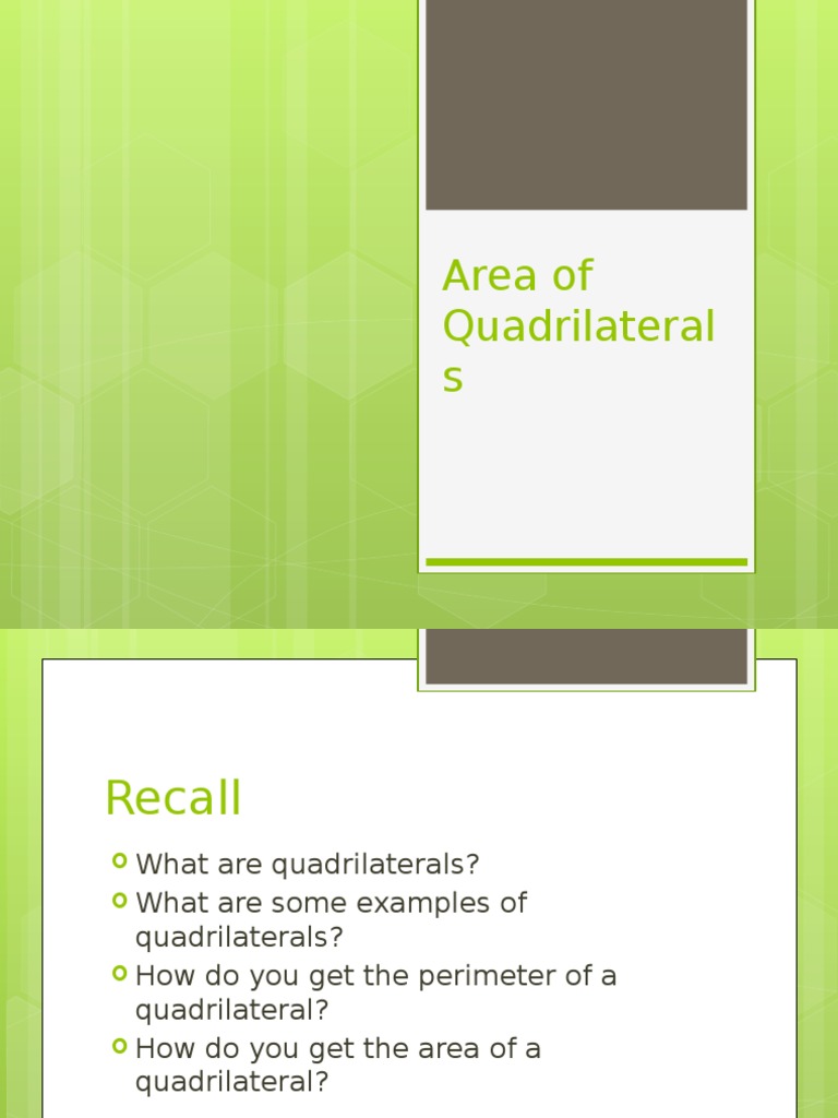 Area and Perimeter of Quadrilaterals | PDF