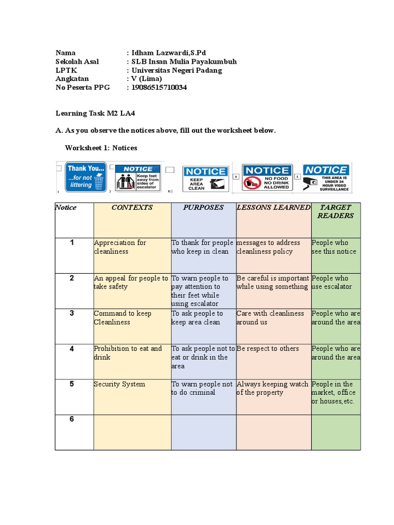 Learning Task M2 LA4 | PDF | Sentence (Linguistics)
