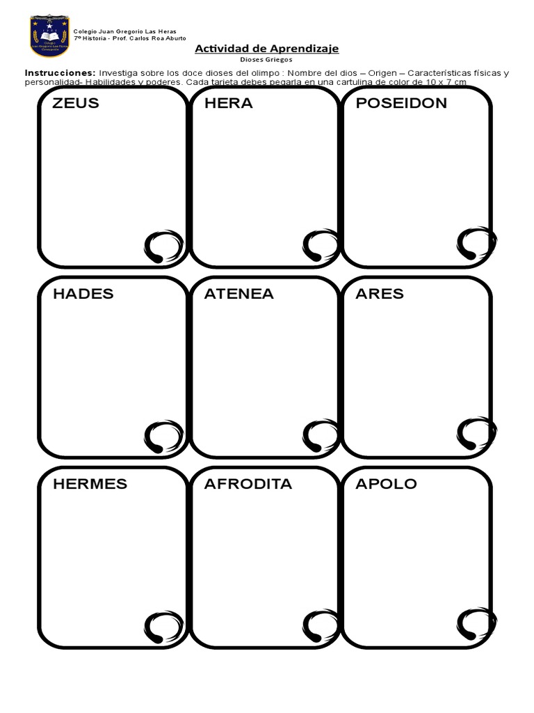Dioses Del Olimpo Nombres Y Poderes