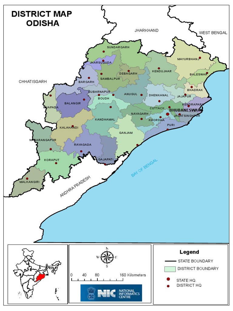 District Map Odisha: West Bengal Jharkhand | PDF