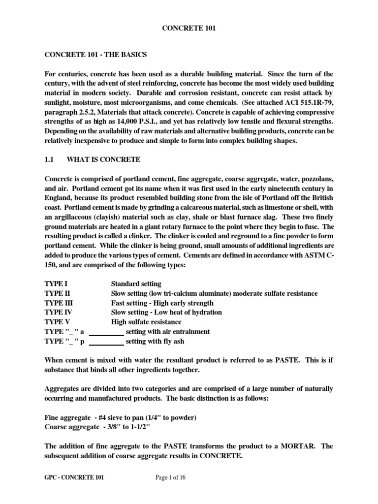Concrete Basics 1 Pdf Concrete Rust