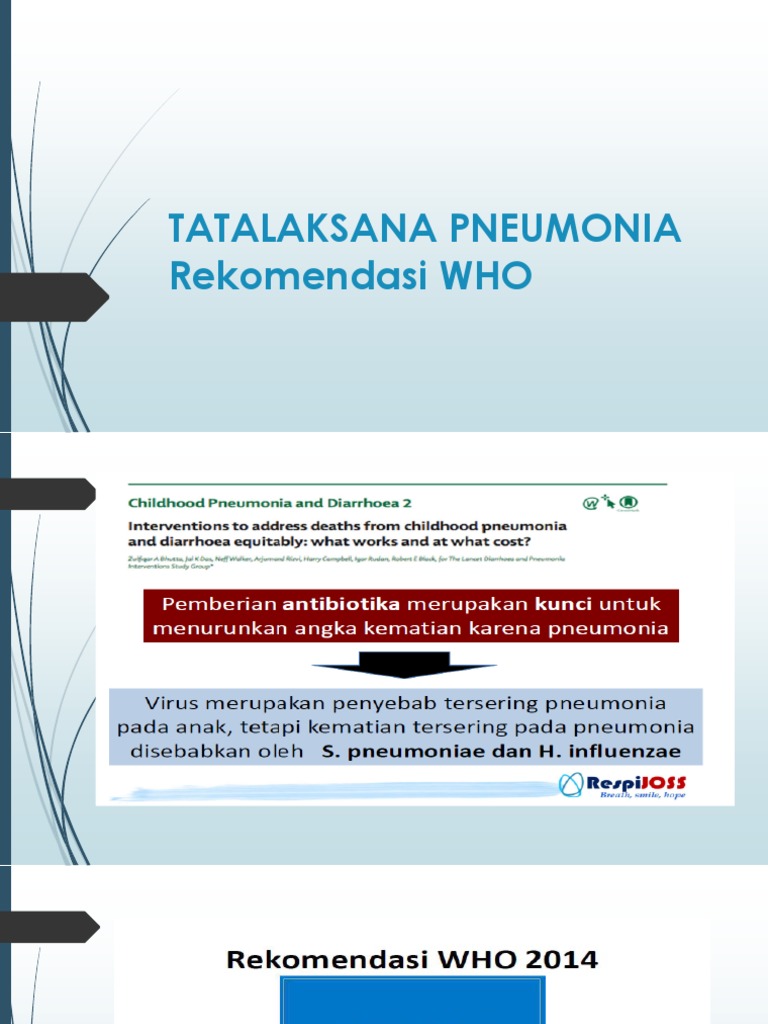 Tatalaksana Pneumonia Rekomendasi WHO | PDF | Pneumonia | Therapy
