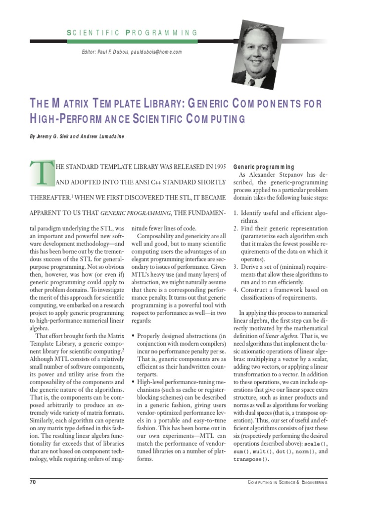 Matrix Template Library for HPC | PDF | Matrix (Mathematics) | Linear Algebra