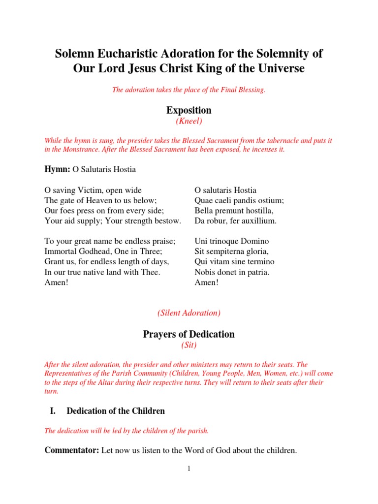 Solemn Eucharistic Adoration | PDF | Lord's Prayer | Mary, Mother Of Jesus
