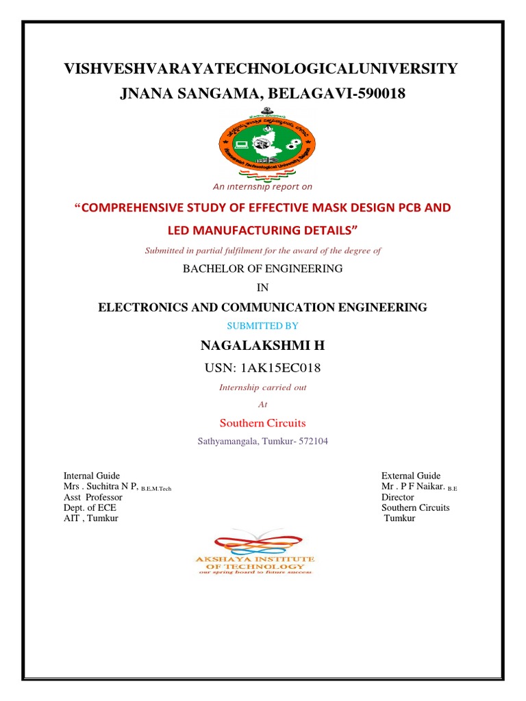 Internship Front Sheets | PDF | Electronic Engineering | Academic Degree