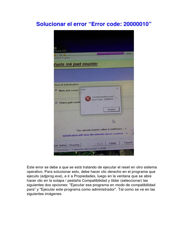 Solución al Error 20000010 | PDF | Informática