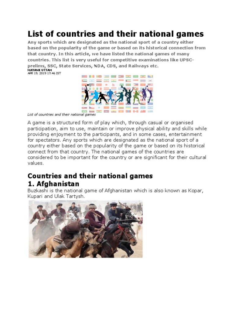 Pakistan National Games | PDF