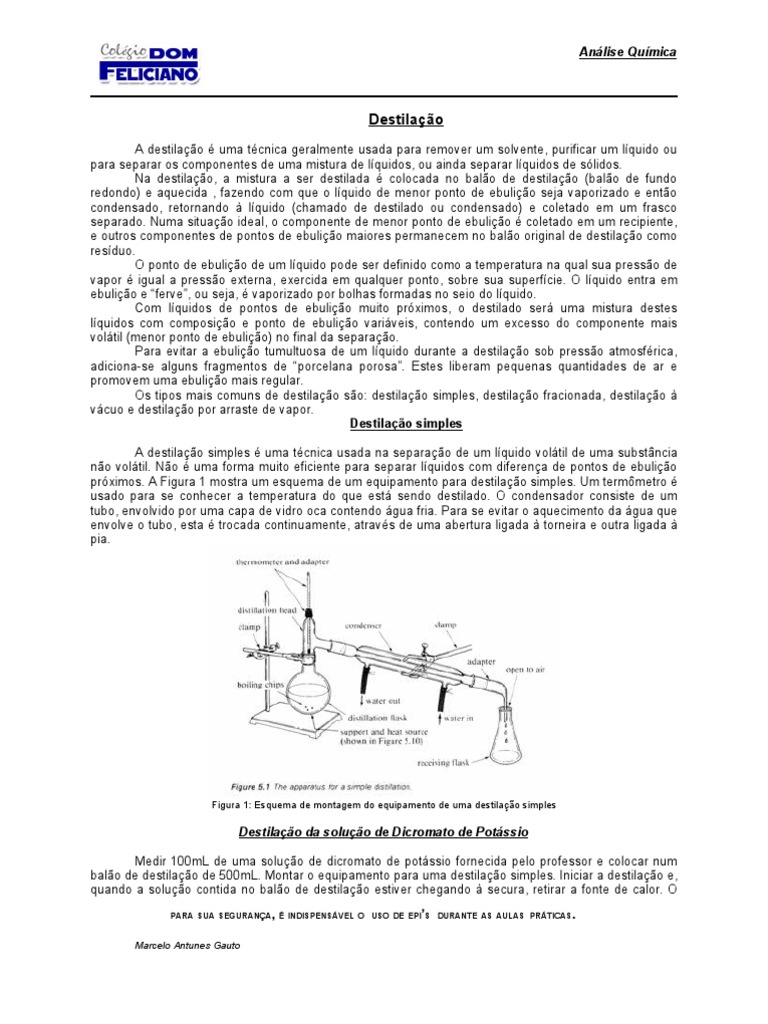 Destilação Simples e Fracionada | PDF | Líquidos | Destilação